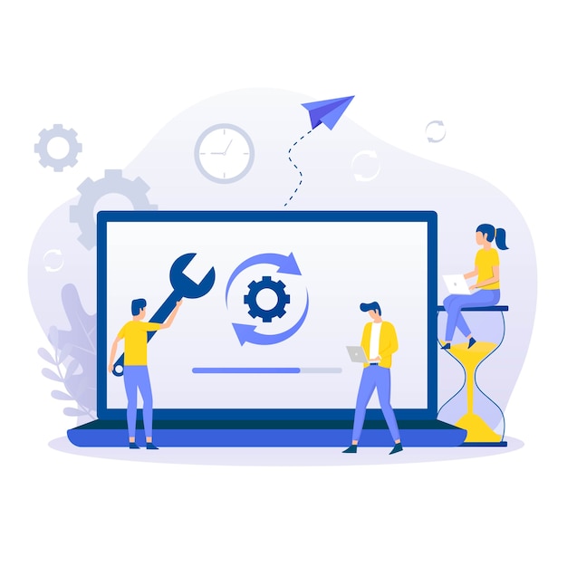 Premium Vector | Flat system update illustration Premium Vector | Flat system update illustration