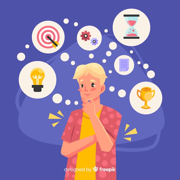 Free Vector Flat Thinking Concept
