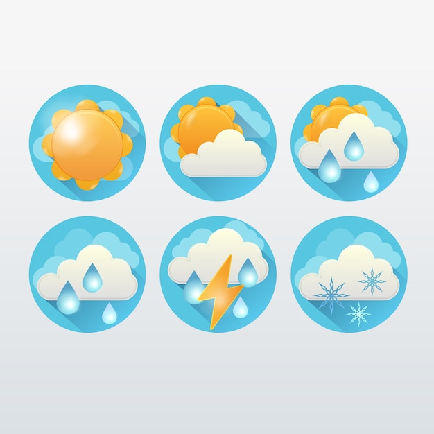 Premium Vector | Flat weather icon collection Premium Vector | Flat weather icon collection