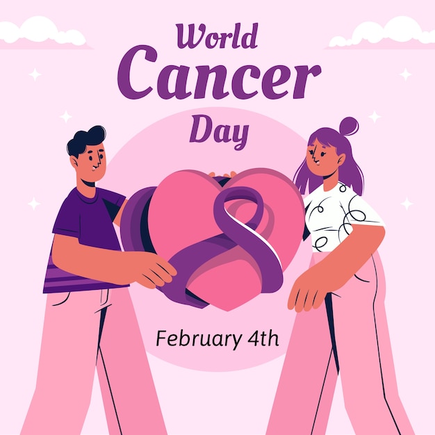 Premium Vector Flat World Cancer Day Illustration