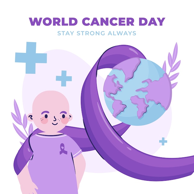 Premium Vector Flat World Cancer Day Illustration