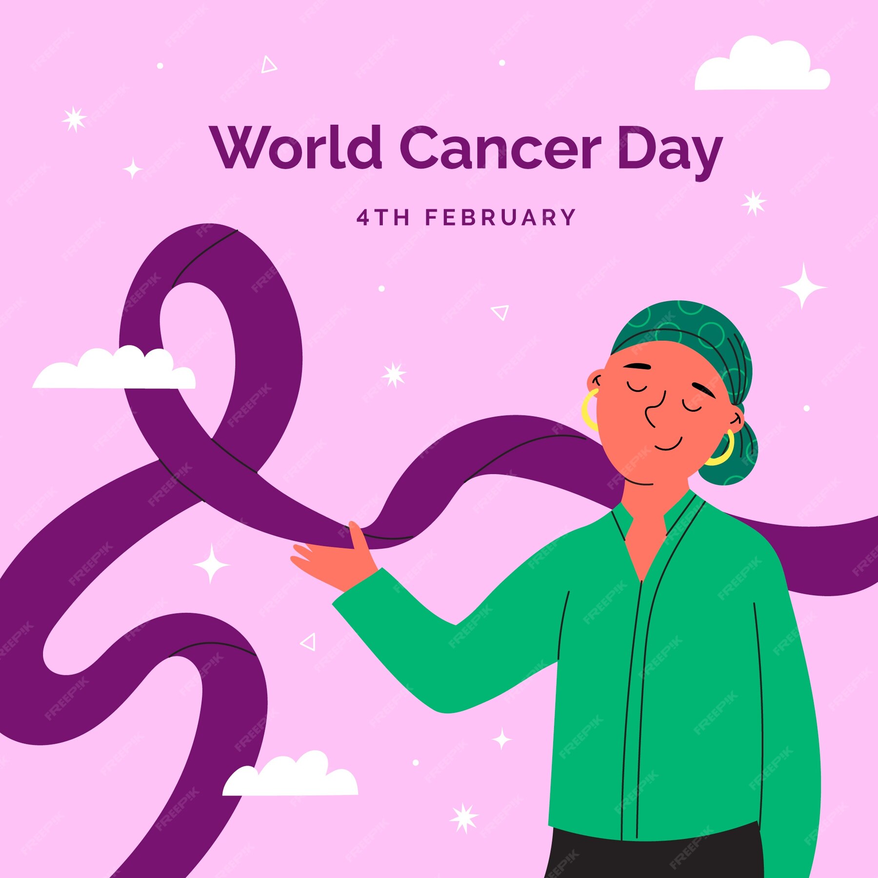Premium Vector Flat World Cancer Day Illustration