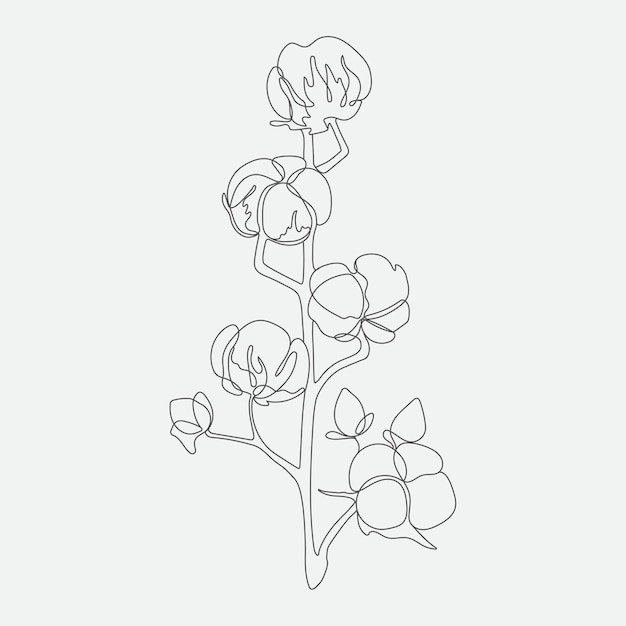 Premium Vector Flower Monoline Contemporary Art Drawing