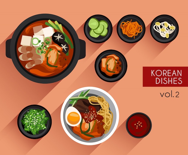 Premium Vector | Food illustration korean food vector illustration Premium Vector | Food illustration korean food vector illustration