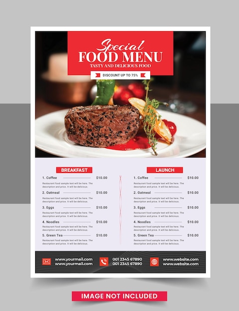 Premium Vector | Food menu and restaurant flyer template design Premium Vector | Food menu and restaurant flyer template design
