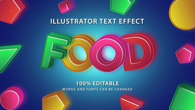 Premium Vector | Food text style effect, editble text Premium Vector | Food text style effect, editble text