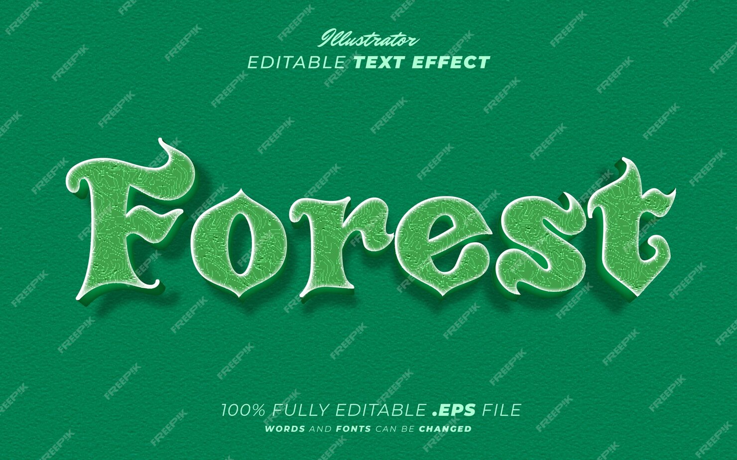 Premium Vector | Forest editable text effect Premium Vector | Forest editable text effect