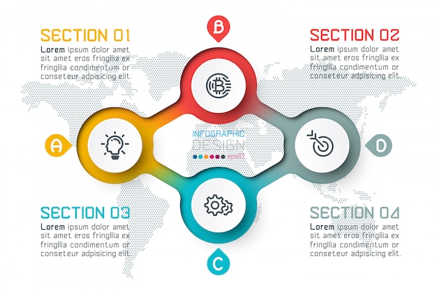 Premium Vector | Four circles with business icon infographics Premium Vector | Four circles with business icon infographics