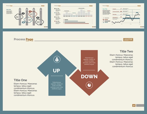 Free Vector | Four production slide templates set Free Vector | Four production slide templates set