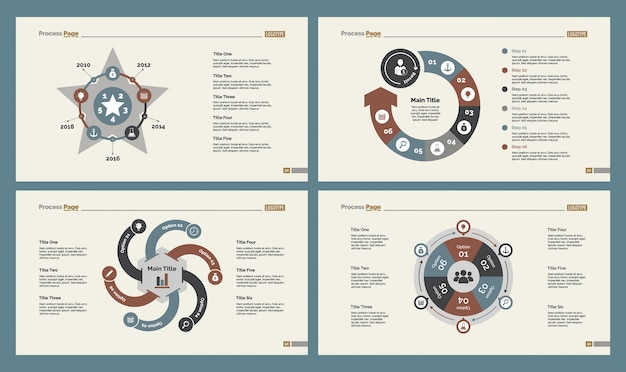 Free Vector | Four training slide templates set Free Vector | Four training slide templates set