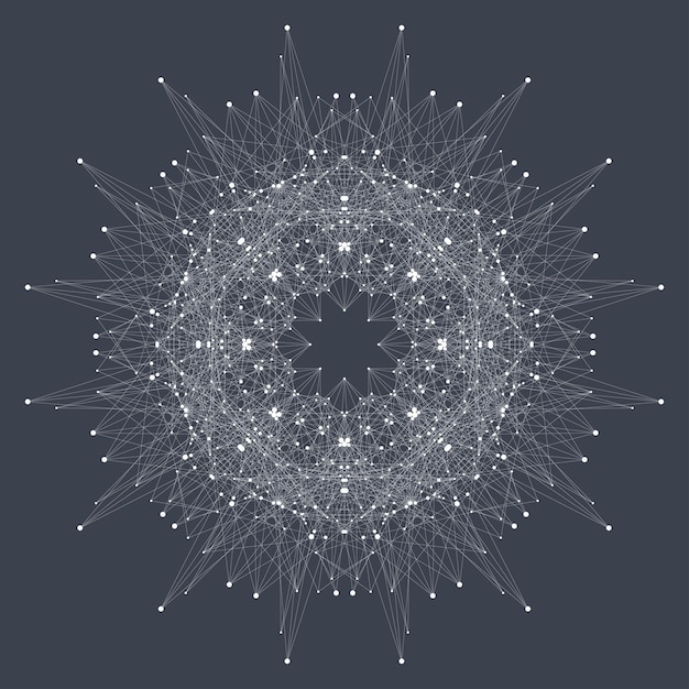Premium Vector Fractal Element With Compounds Lines And Dots Big Data Complex Graphic