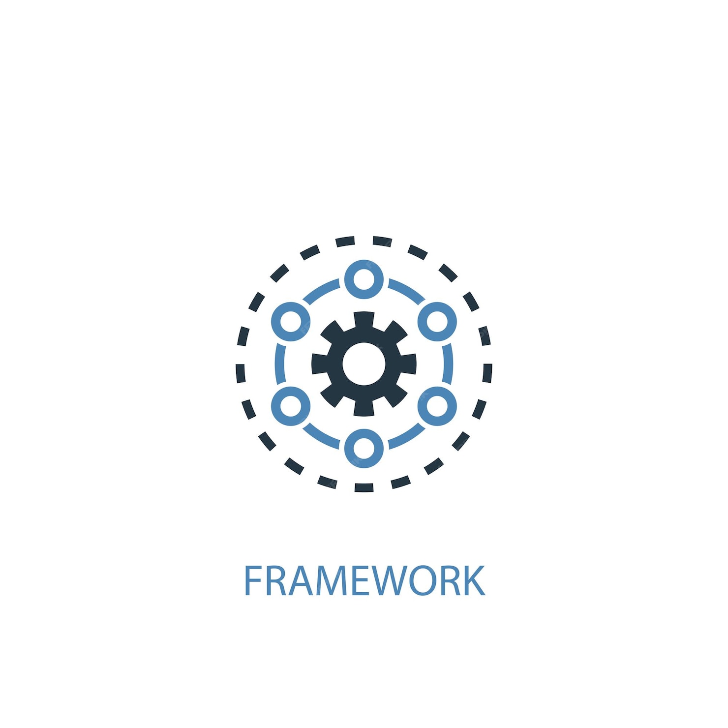 Premium Vector | Framework concept 2 colored icon. simple blue element ...
