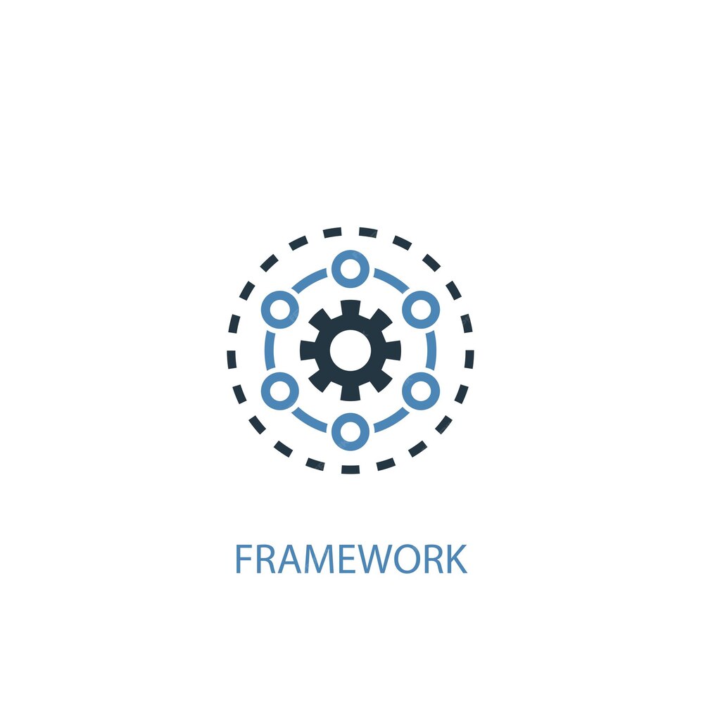 Premium Vector | Framework concept 2 colored icon. simple blue element ...