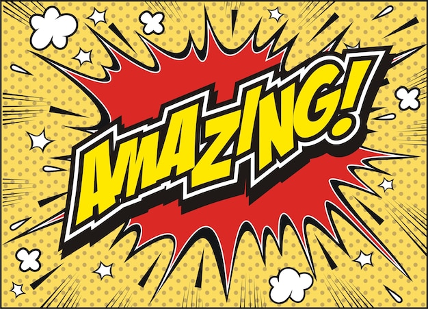 Premium Vector Freehand Drawn Comic Book Speech Bubble Cartoon Word Amazing