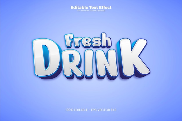 Premium Vector | Fresh drink editable text effect in modern trend style ... Premium Vector | Fresh drink editable text effect in modern trend style ...