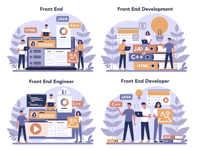 Premium Vector Frontend Development Concept Set Website Interface Design Improvement 4046