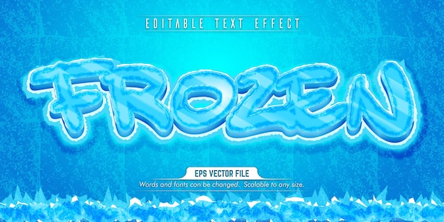 Premium Vector | Frozen text, ice style editable text effect Premium Vector | Frozen text, ice style editable text effect