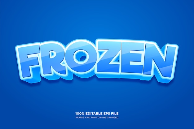 Premium Vector | Frozen text style effect Premium Vector | Frozen text style effect