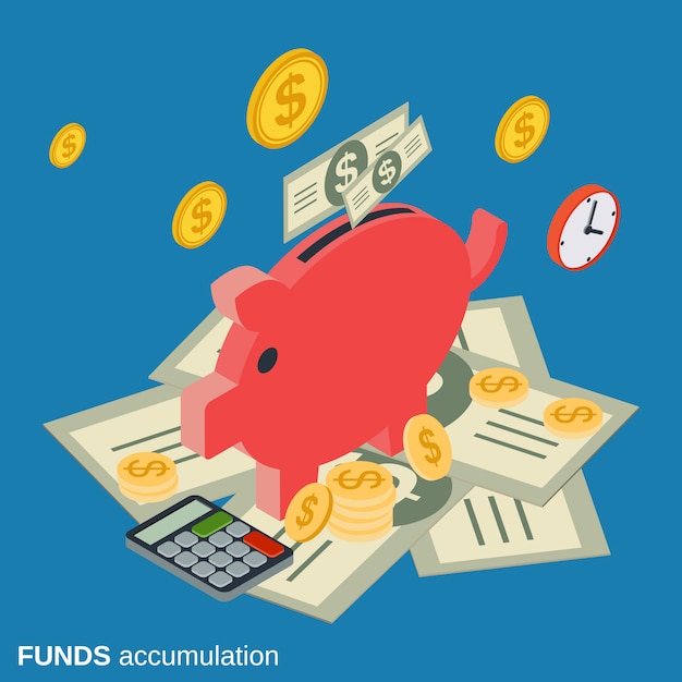 Premium Vector | Funds accumulation flat isometric vector concept ... Premium Vector | Funds accumulation flat isometric vector concept ...