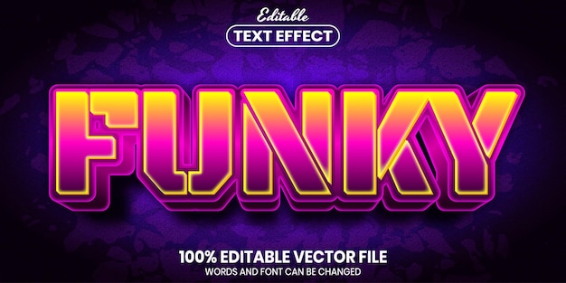 Premium Vector | Funky text, font style editable text effect Premium Vector | Funky text, font style editable text effect