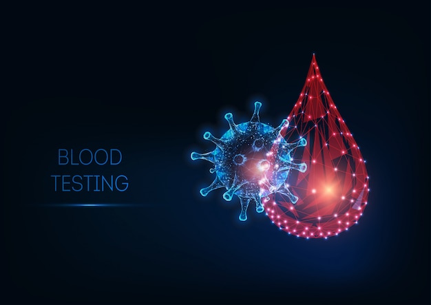 Premium Vector | Futuristic glowing low polygonal blood testing concept Premium Vector | Futuristic glowing low polygonal blood testing concept