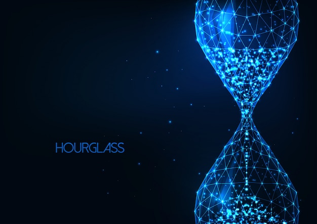 Premium Vector | Futuristic glowing low polygonal sand glass, hourglass ... Premium Vector | Futuristic glowing low polygonal sand glass, hourglass ...