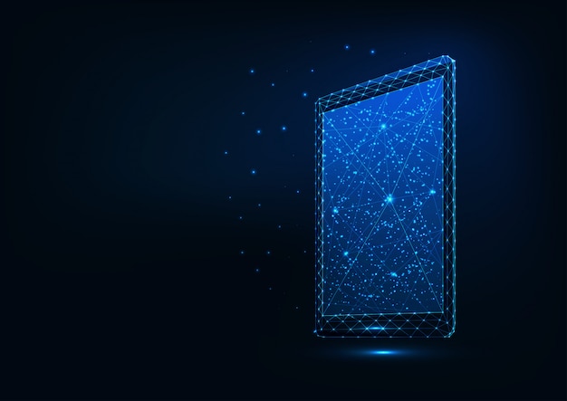 Premium Vector | Futuristic glowing low polygonal tablet isolated on ... Premium Vector | Futuristic glowing low polygonal tablet isolated on ...
