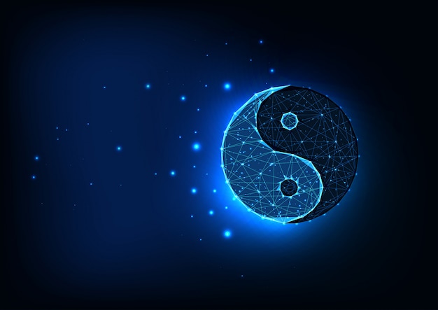 Premium Vector | Futuristic glowing low polygonal yin yang symbol ... Premium Vector | Futuristic glowing low polygonal yin yang symbol ...