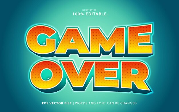 Premium Vector Game Over Text Effect Free Vector Editable