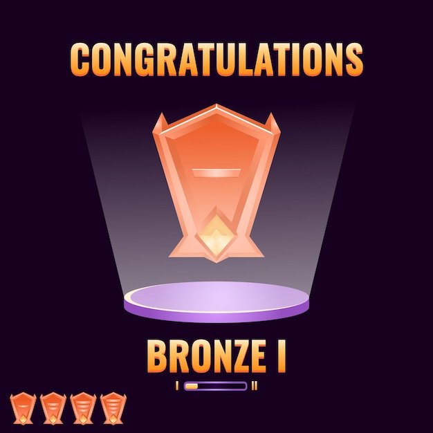 Premium Vector | Game ui bronze ranked level up interface game ui asset ... Premium Vector | Game ui bronze ranked level up interface game ui asset ...