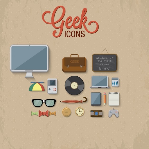 Free Vector Geek Icons Collection