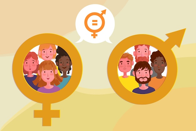 Gender Equality Concept Illustration Free Vector
