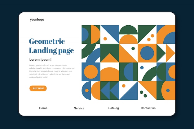 Premium Vector | Geometric elements landing page template Premium Vector | Geometric elements landing page template