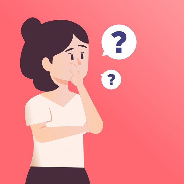 Premium Vector | Girl's thinking Premium Vector | Girl's thinking