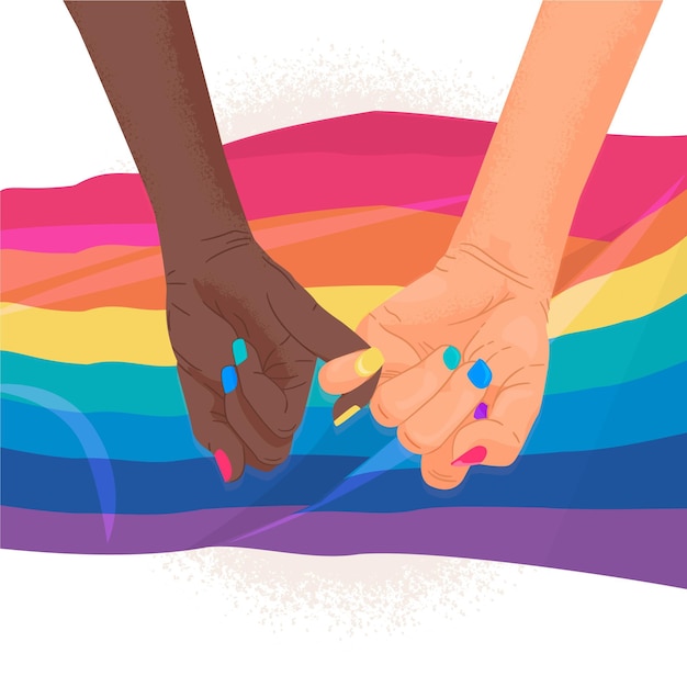 Free Vector Girls Holding Hands On Pride Day