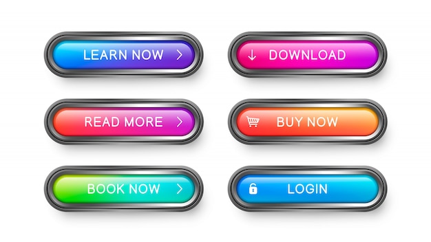 Premium Vector | Glass rectangular buttons with rounded corners. Premium Vector | Glass rectangular buttons with rounded corners.