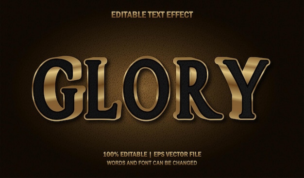 Premium Vector | Glory gold editable text effect style vector Premium Vector | Glory gold editable text effect style vector