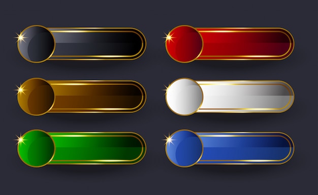 Premium Vector | Glossy golden of set rounded web wide buttons. vector ... Premium Vector | Glossy golden of set rounded web wide buttons. vector ...