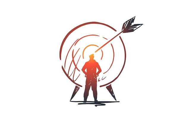 Premium Vector | Goal, success, target, aim, arrow concept. hand drawn ... Premium Vector | Goal, success, target, aim, arrow concept. hand drawn ...