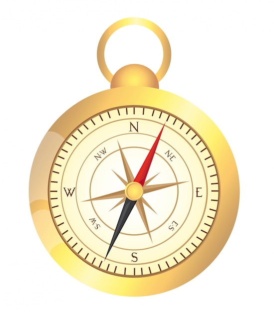 Premium Vector Gold Compass Isolated Over White Background Vector Illustration