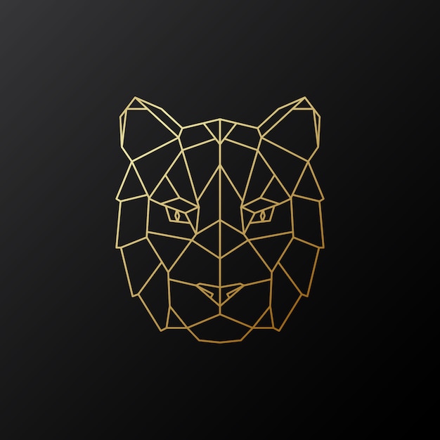 Premium Vector | Golden geometric tiger head. Premium Vector | Golden geometric tiger head.