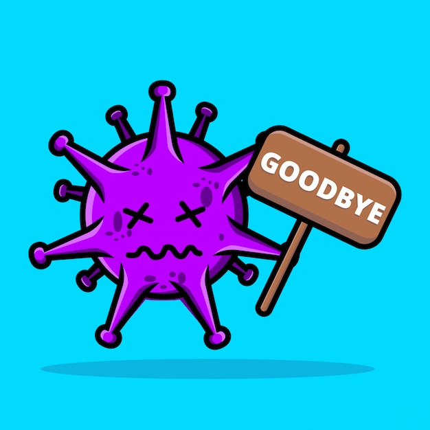 Premium Vector Goodbye Purple Virus
