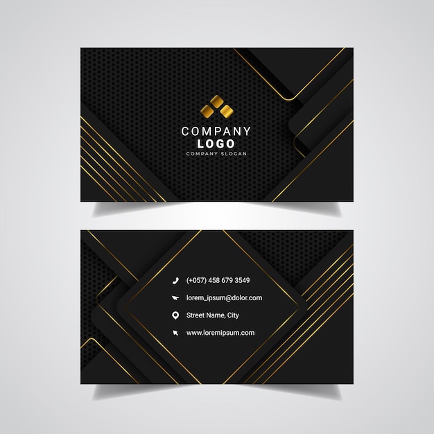 Free Vector | Gradient golden luxury business card template Free Vector | Gradient golden luxury business card template