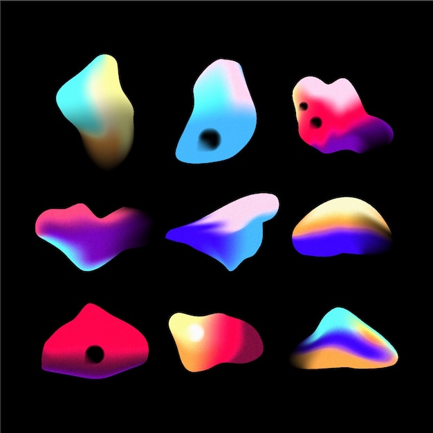 Free Vector | Gradient grainy gradient shapes pack Free Vector | Gradient grainy gradient shapes pack