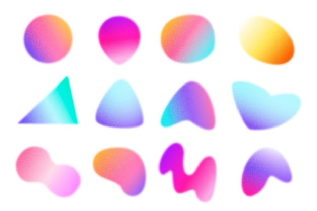 Free Vector | Gradient grainy gradient shapes pack Free Vector | Gradient grainy gradient shapes pack