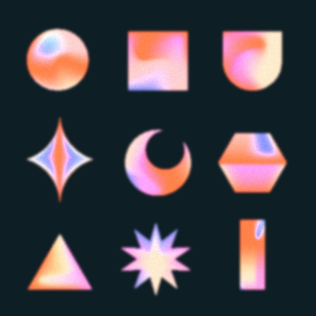 Premium Vector | Gradient grainy shapes collection Premium Vector | Gradient grainy shapes collection