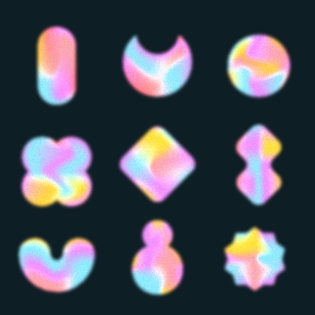 Free Vector | Gradient grainy shapes collection Free Vector | Gradient grainy shapes collection