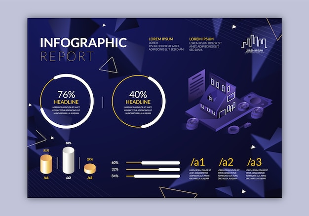 그라데이션 부동산 Infographic | 프리미엄 벡터 그라데이션 부동산 Infographic | 프리미엄 벡터