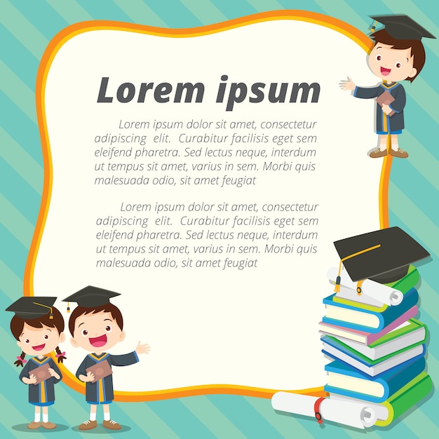 Premium Vector | Graduation and frame Premium Vector | Graduation and frame
