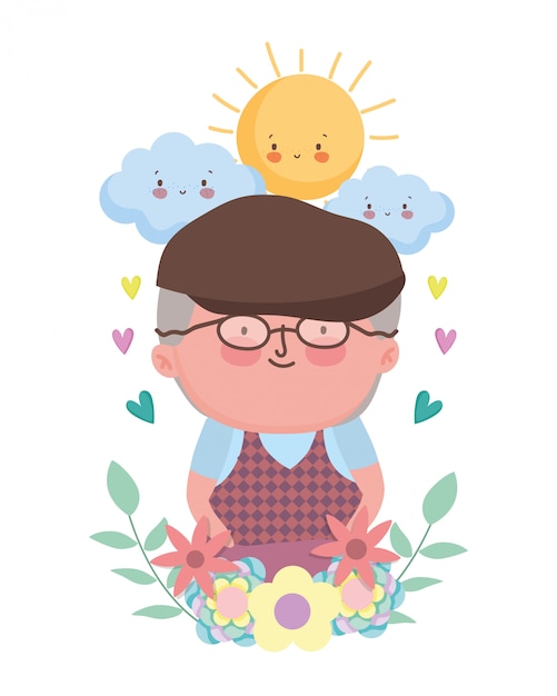 Premium Vector | Grandfather cartoon character Premium Vector | Grandfather cartoon character